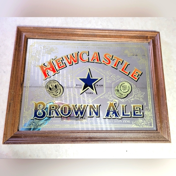 Labatt blue light | Other | Vintage Newcastle Brown Ale Bar Mirror Wood ...
